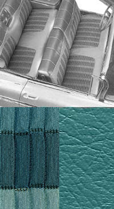 1959 SEAT COVERS, BENCH/REAR, 4 DR SEDAN, IMPALA, W/CLOTH INSERT, AQUA ...