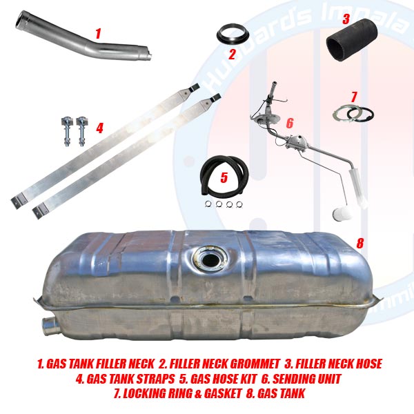 1961-62 GAS TANK KIT, BIG BLOCK(set)