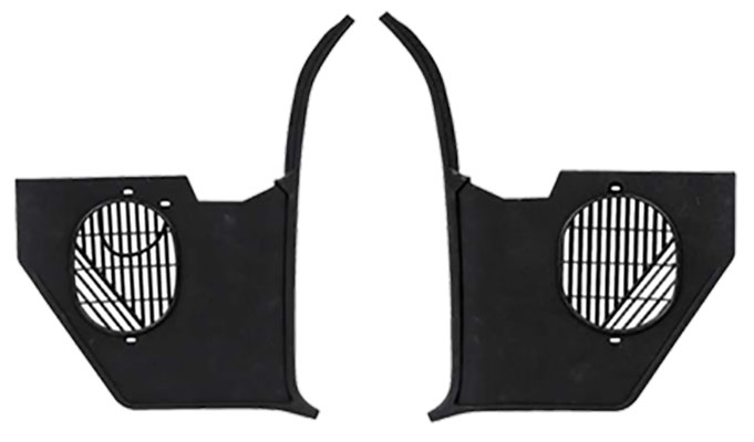 1965-67 KICK PANELS,W/O AIR, BLACK (PR)
